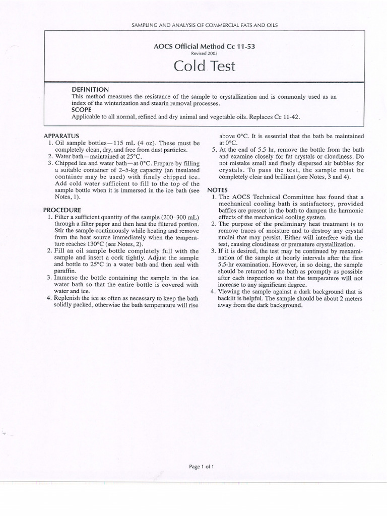 CC 11-53 Cold Test | PDF
