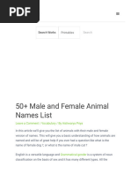 Animal Gender Classification List | PDF | Chicken | Organisms