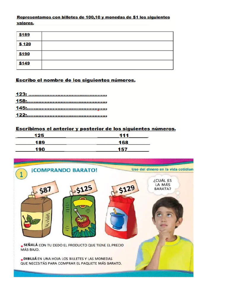 Actividades para Segundo | PDF