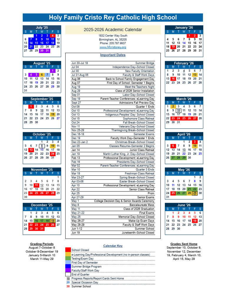 2025-2026 Academic Calendar | PDF | Academic Term | Schools