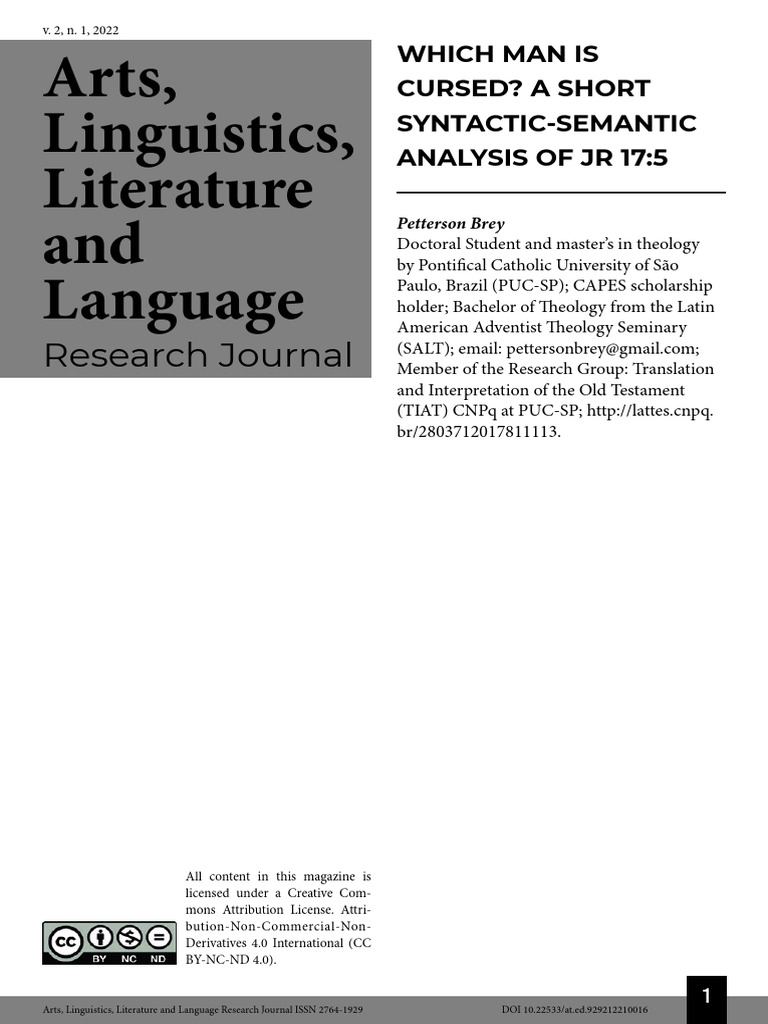 Which Man Is Cursed A Short Syntactic Se | PDF | Bible | Word