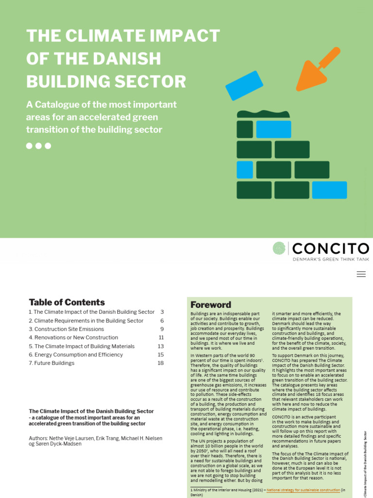 The Climate Impact of The Danish Building Sector | PDF | Life Cycle ...