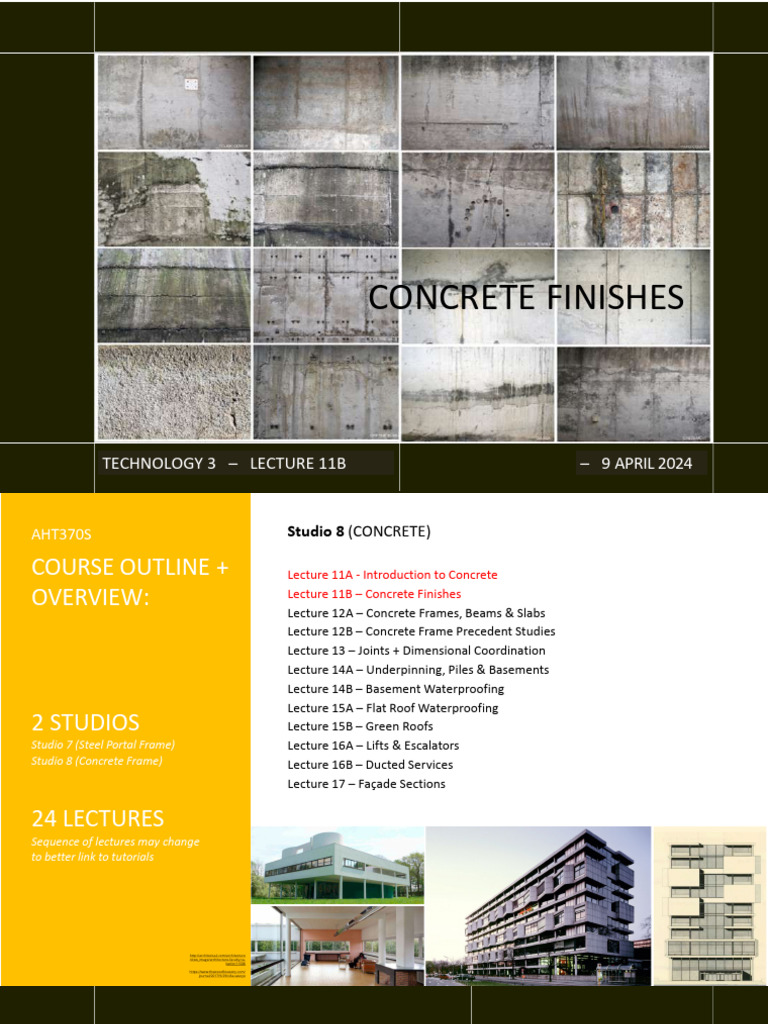 Concrete Finishes Overview | PDF | Concrete | Precast Concrete