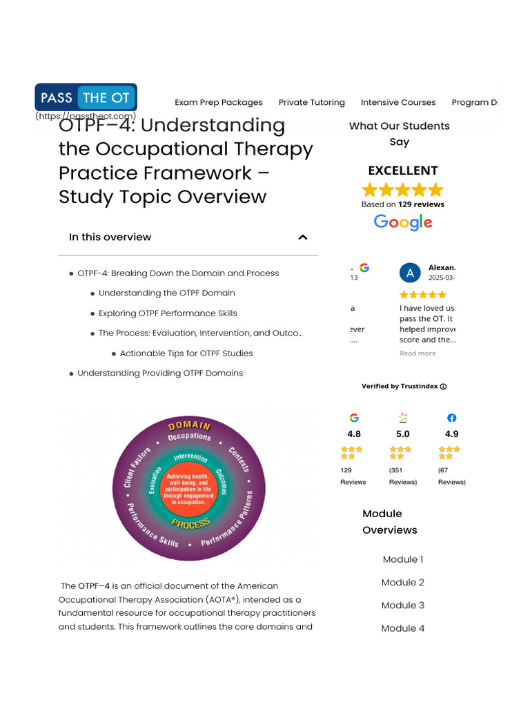 OTPF-4 - Understanding The Occupational Therapy Practice Framework ...
