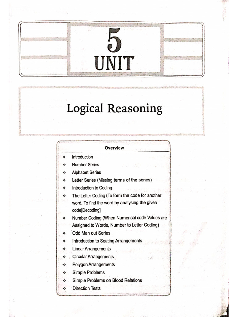 UNIT 5 Logical Reasoning | PDF