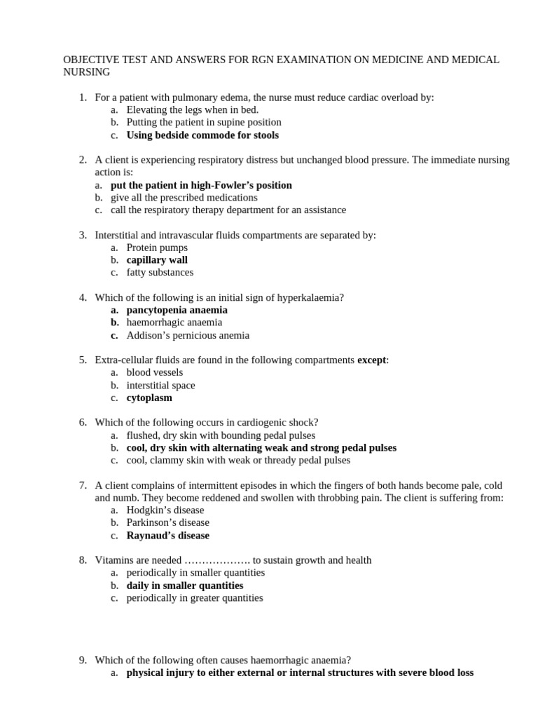 Medical Nursing NMC Standard | PDF | Anemia | Haemophilia
