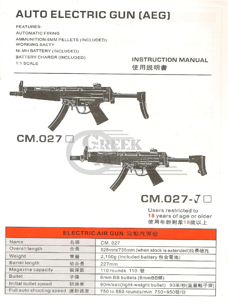 Cyma Mp5 Cm027 Manual | PDF