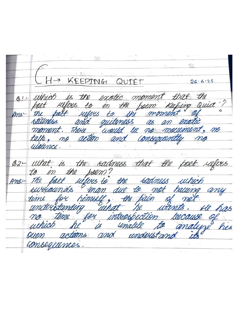 Keeping Quiet QA | PDF