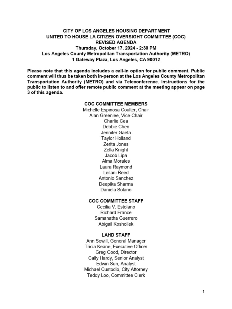COC+Agenda SuppMaterials | PDF | Committee | Quorum