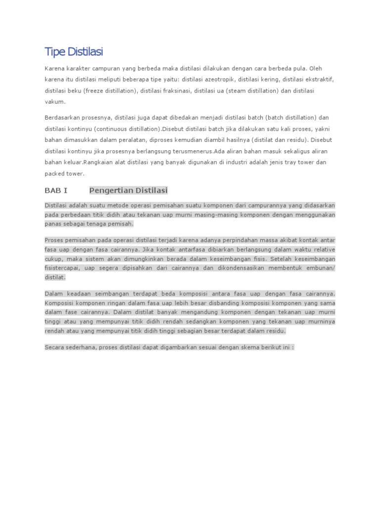Tipe Distilasi | PDF