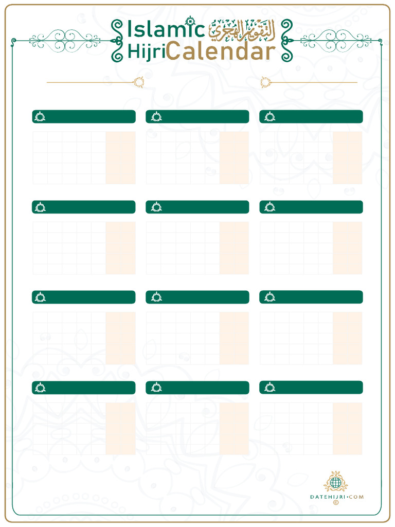 1444 Hijri Calendar | PDF
