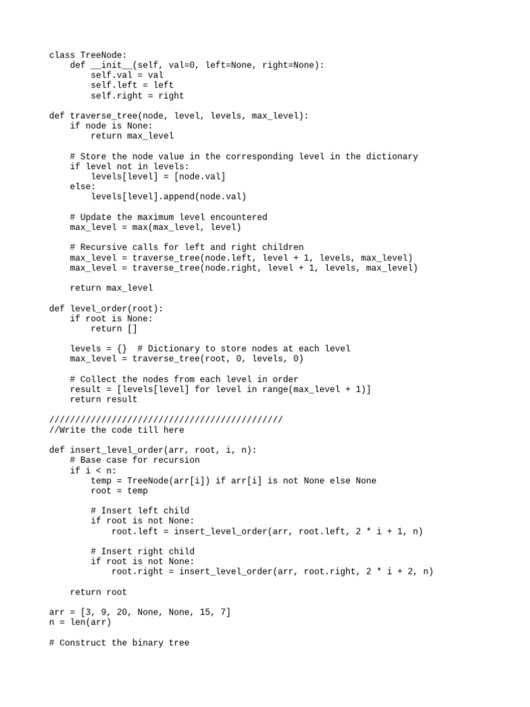 Binary Tree Levelorder Traversal | PDF