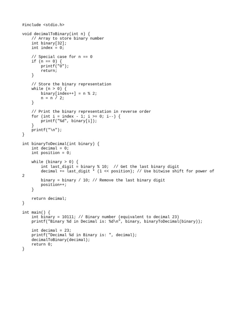 Binary To Decimal & Vice Versa | PDF