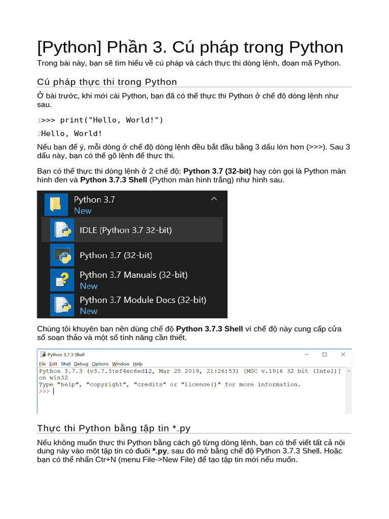 T NG Quan Python (3) Cú Pháp | PDF