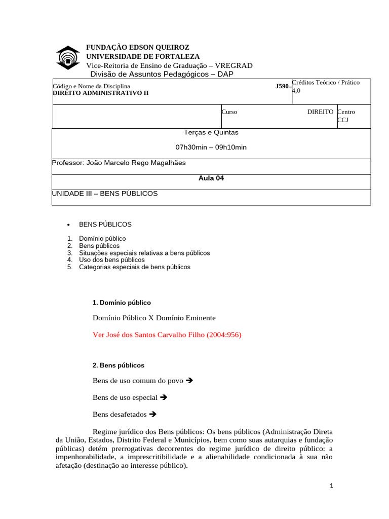 Bens Públicos: Conceitos e Regime Jurídico | PDF | Bem público ...
