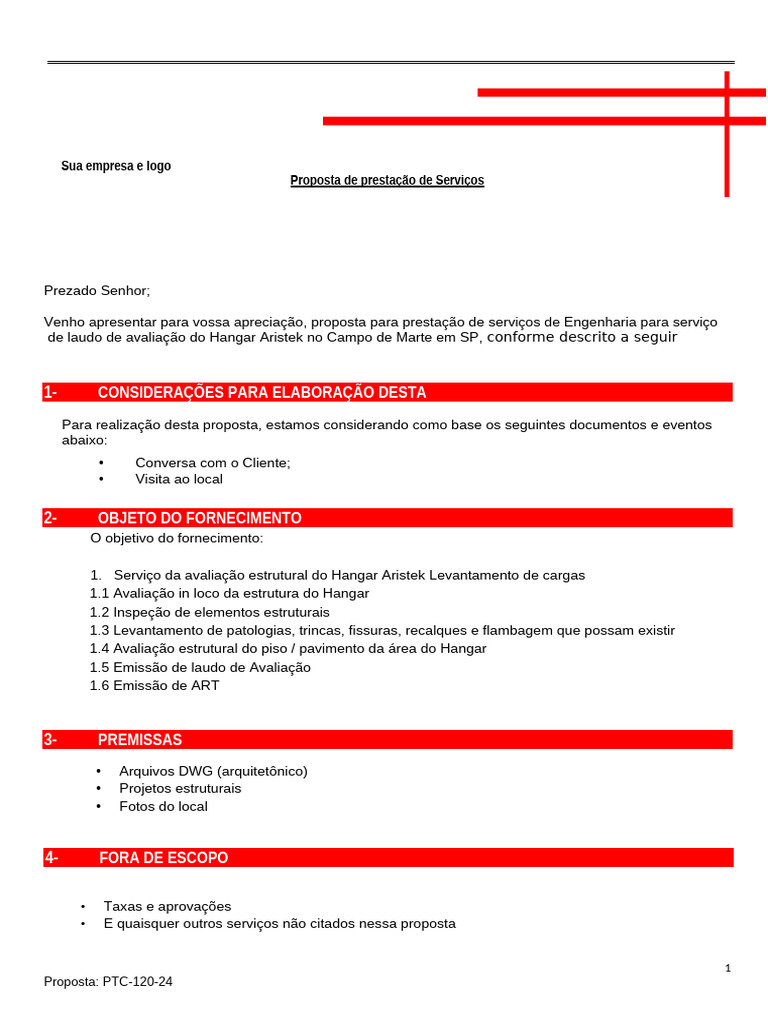 Modelo de Proposta | PDF | Recibo