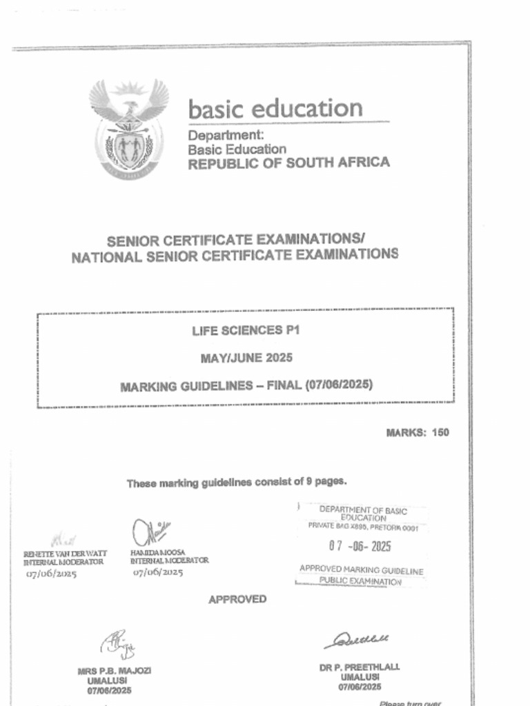LS GR 12 Paper 1 MG JUNE 2025 | PDF