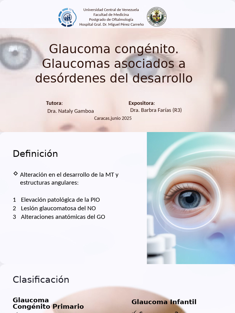 Glaucoma Congénito: Diagnóstico y Tratamiento | PDF | Glaucoma ...