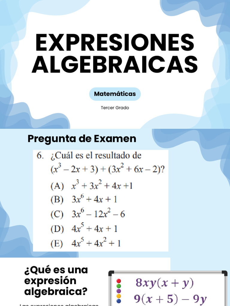 Expresiones Algebraicas | PDF | Teoría de los números | Análisis numérico