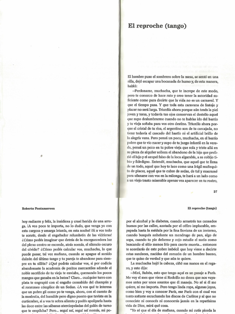 Fontanarrosa. El Reproche (Tango) | PDF