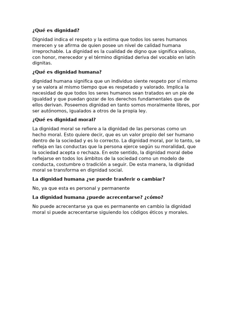 Dignidad Humana | PDF