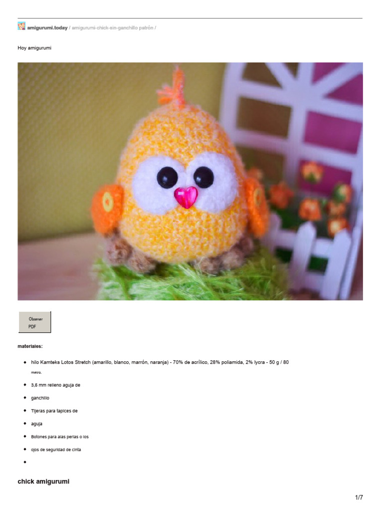 Pollito 02 | PDF | Tejer | Amigurumi