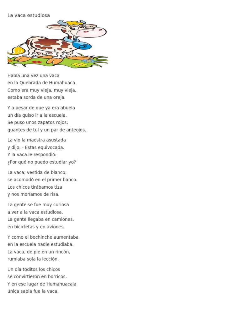 La Vaca Estudiosa | PDF