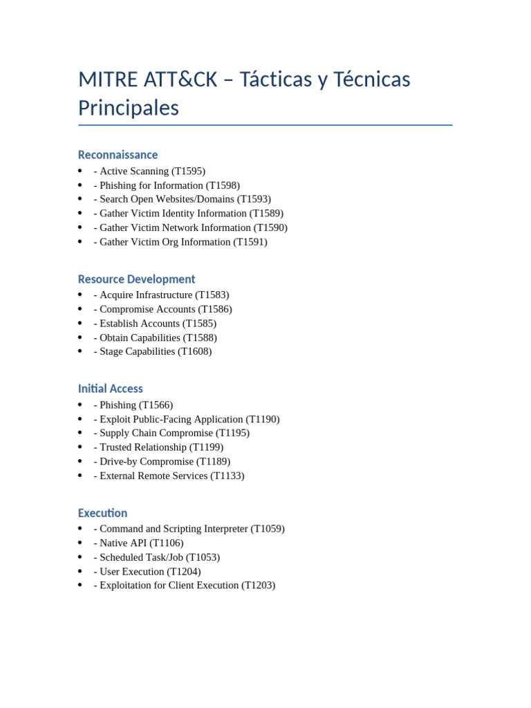 MITRE ATTACK Tacticas y Tecnicas | PDF | Phishing | Computing