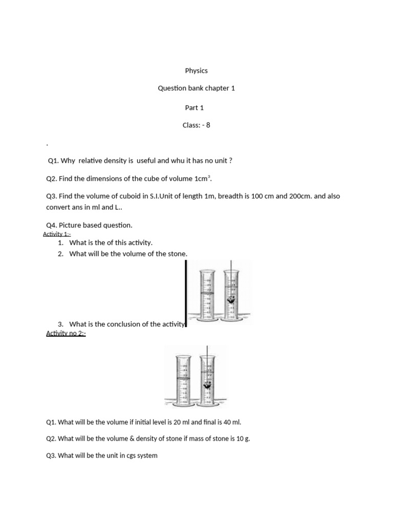 Physics Class 8th Chap 2 Question Bank-A.B. | PDF