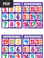 Loteria de Números 1 Al 20 | PDF | Rectángulo | Politopos