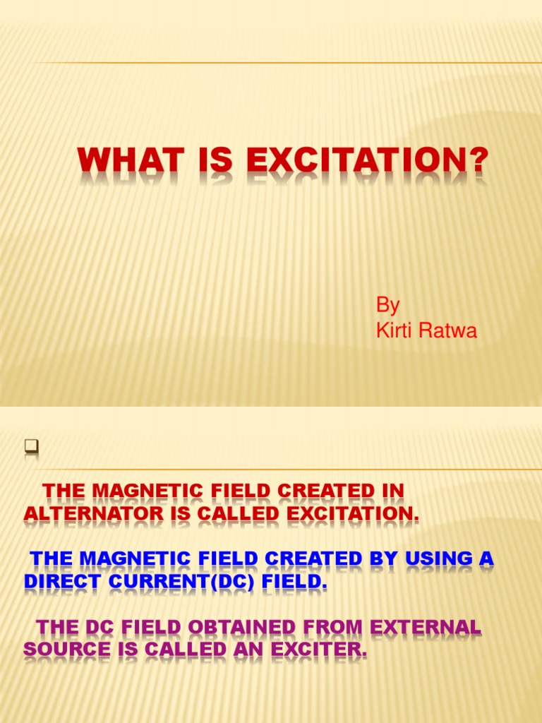 What Is Excitation?: by Kirti Ratwa | PDF | Rectifier | Direct Current