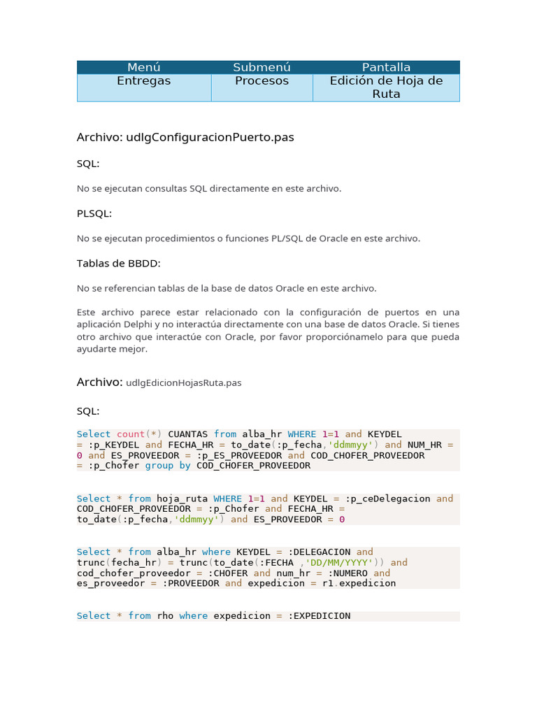 SQL - PLSQL - TABLES - Edición de Hoja de Ruta | PDF | SQL | Pl / Sql