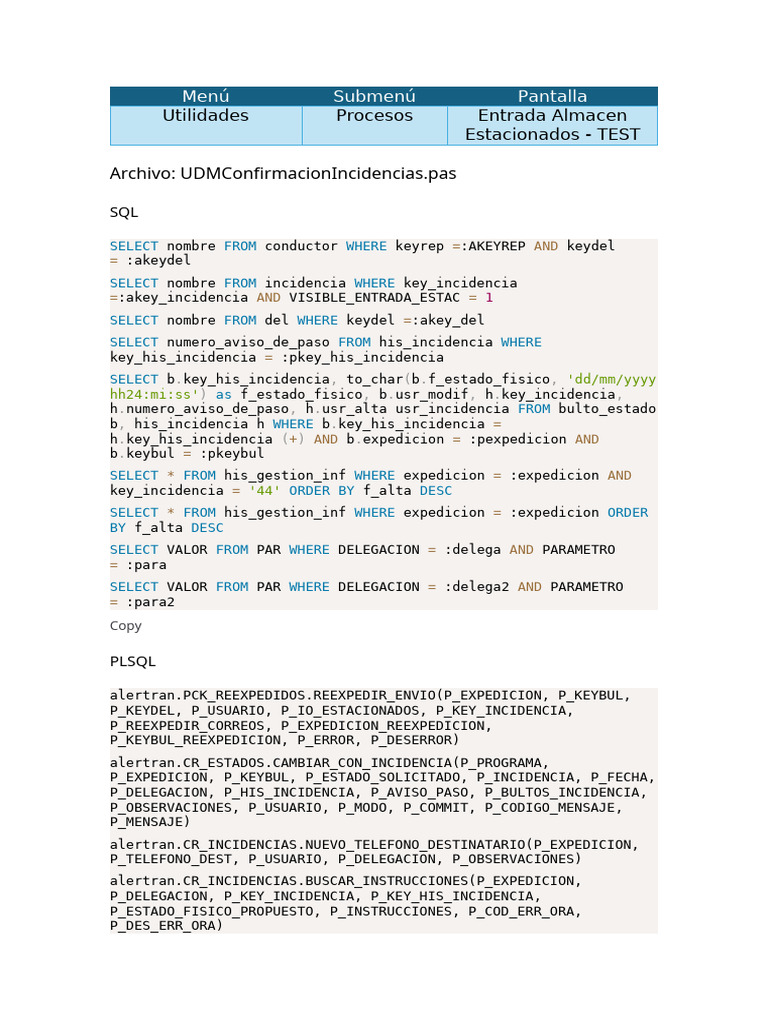 SQL - PLSQL - TABLES - Entrada Almacen Estacionados | PDF | SQL | Pl / Sql