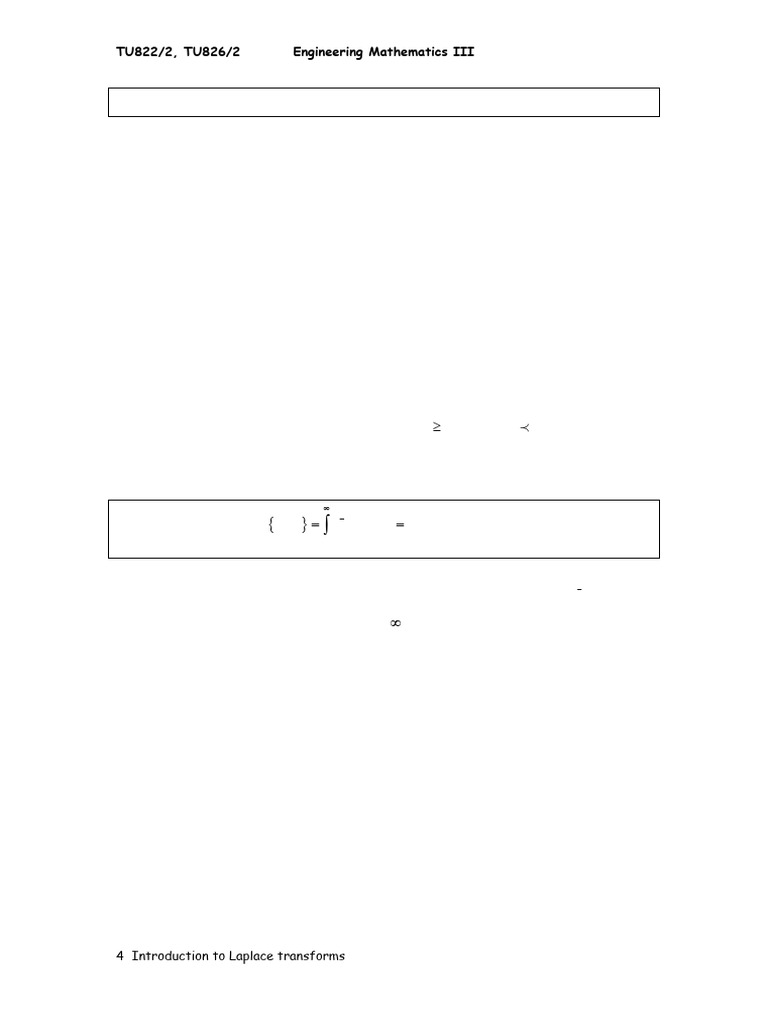 4 Introduction To Laplace Transforms | PDF | Equations | Laplace Transform