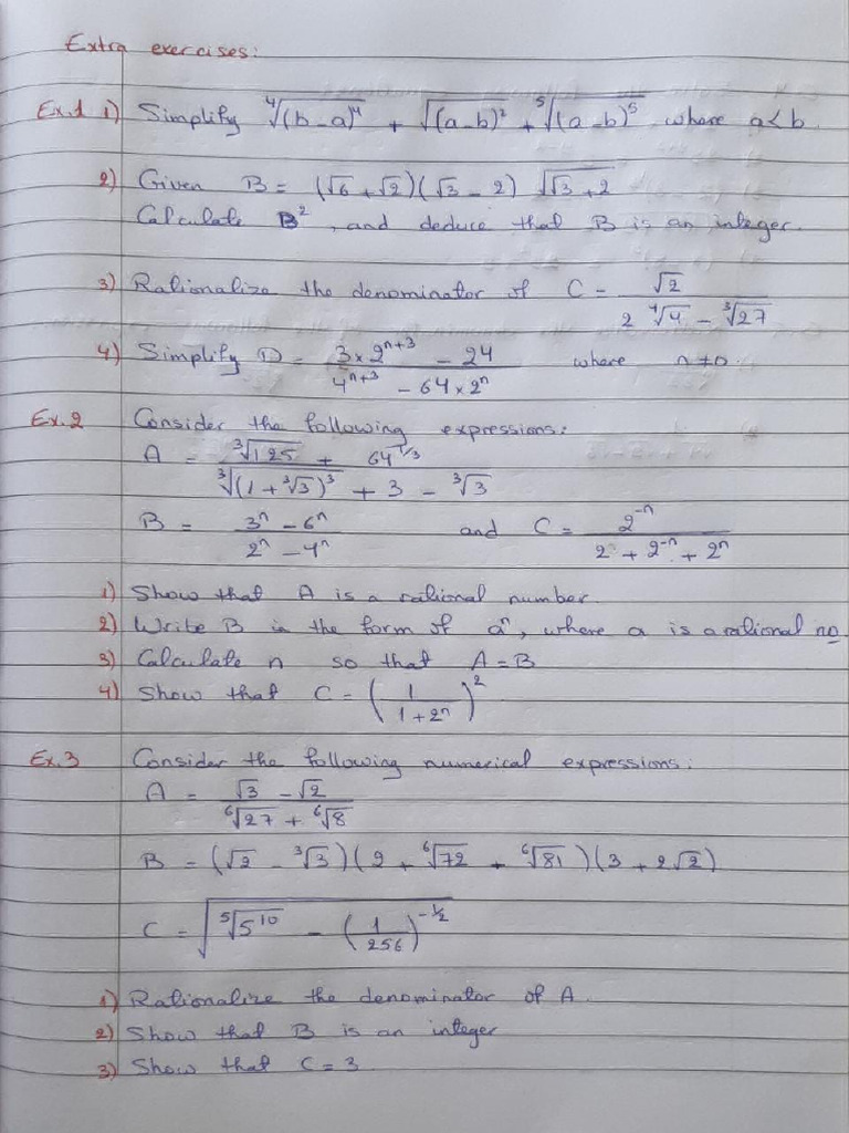 Powers&radicals Exercises | PDF