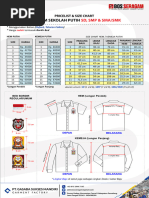 Size Chart Seragam Siswa 2025-2026 | PDF