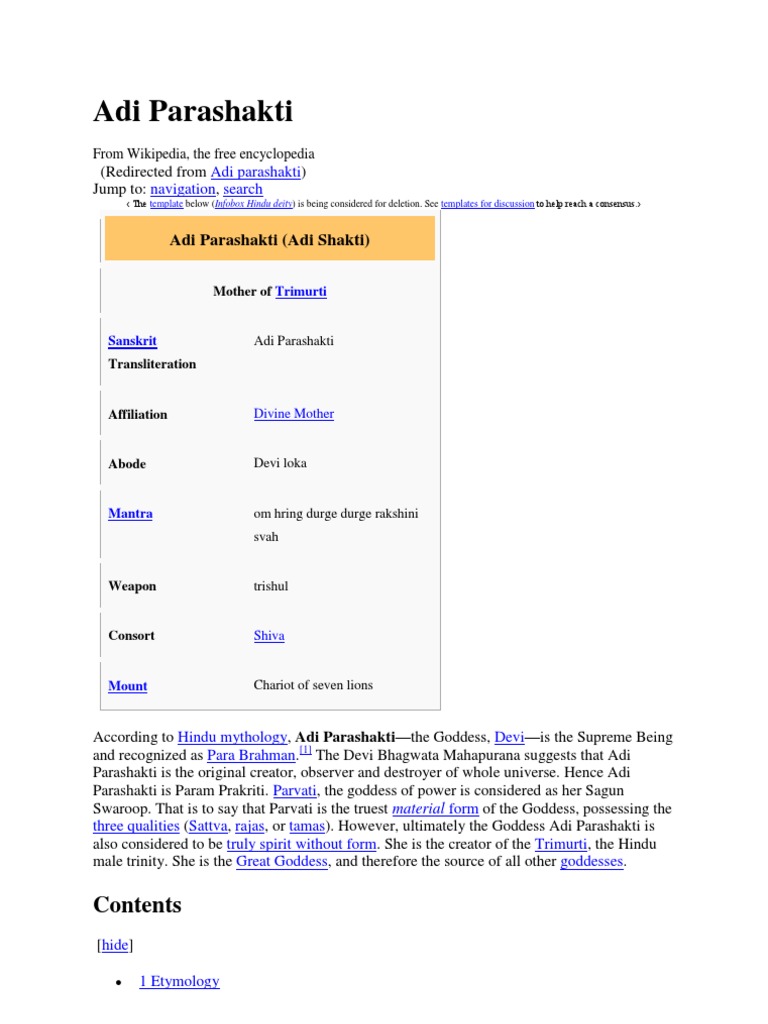 Adi Parashakti | Download Free PDF | Devi | Monotheistic Religions