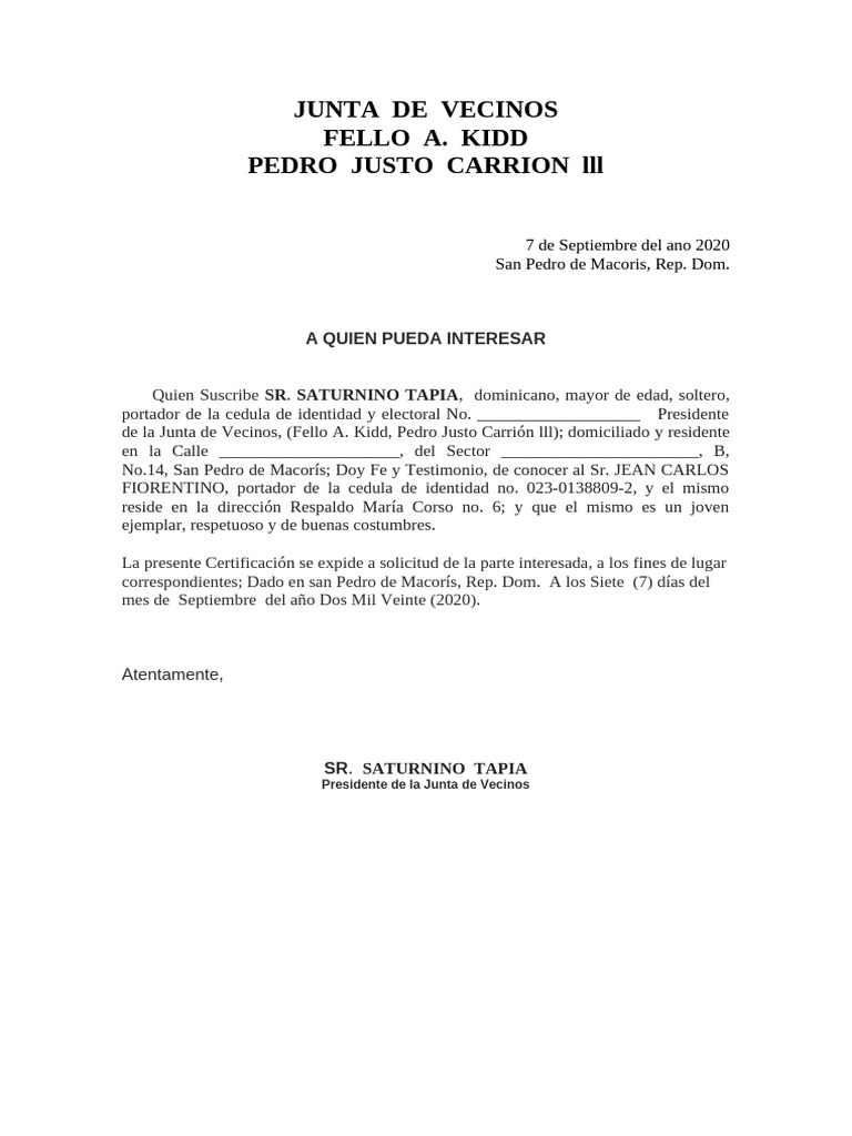 Junta de Vecinos | PDF