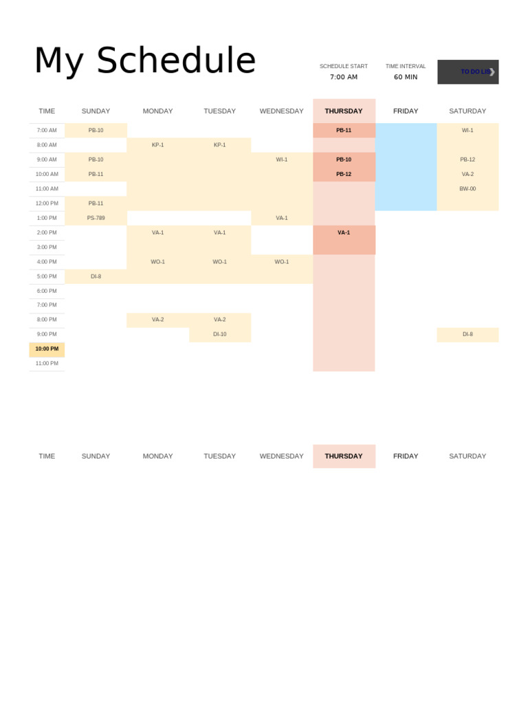 Weekly Class and Office Schedule | PDF