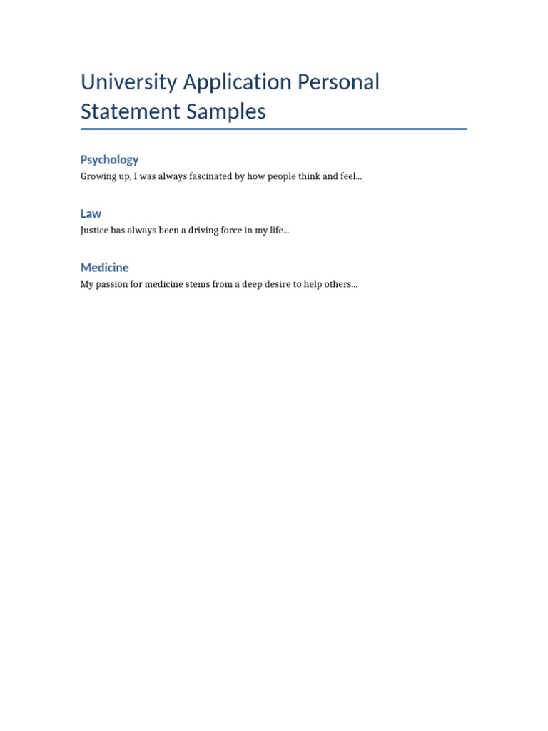 Personal Statements | PDF