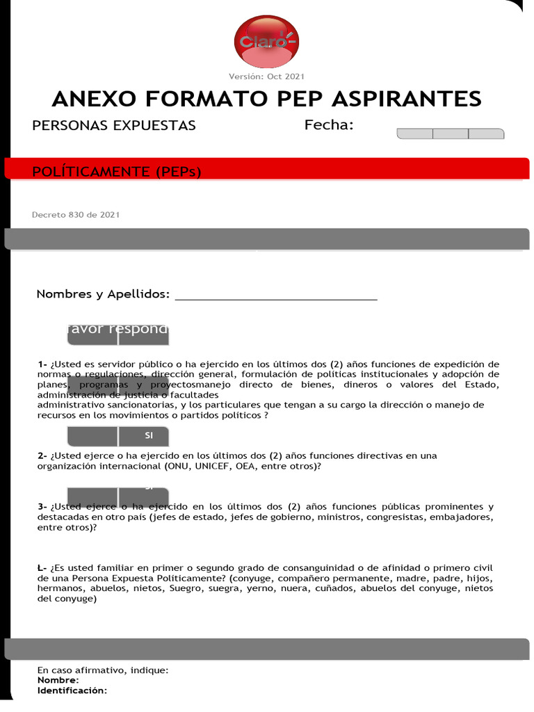 Formato PEP Trabajadores_V3 (1) | PDF