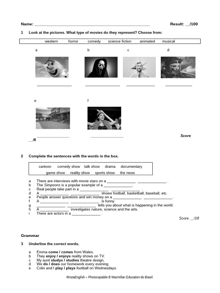 Exam Unit 7 (1st Grade, Secondary L2 Basic 12-Year-Old Learners) | PDF ...