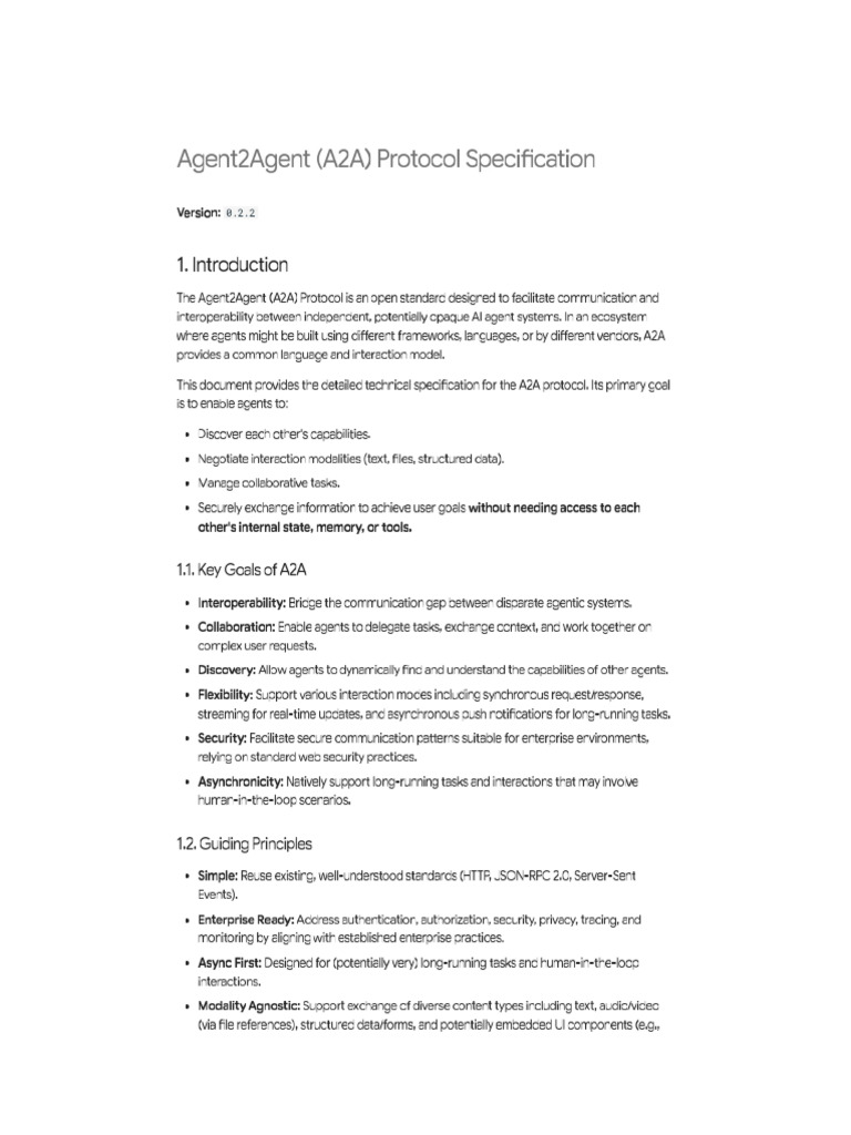 Agent2Agent (A2A) Protocol Specification | PDF