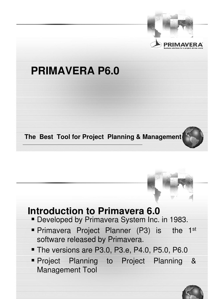Primavera P6.0: The Best Tool For Project Planning & Management | PDF