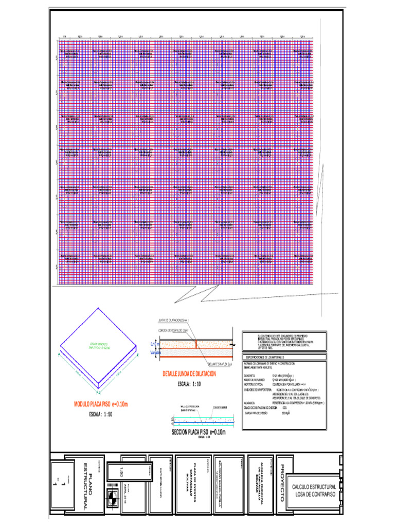 Plano Estructural - Losa de Contrapiso | PDF