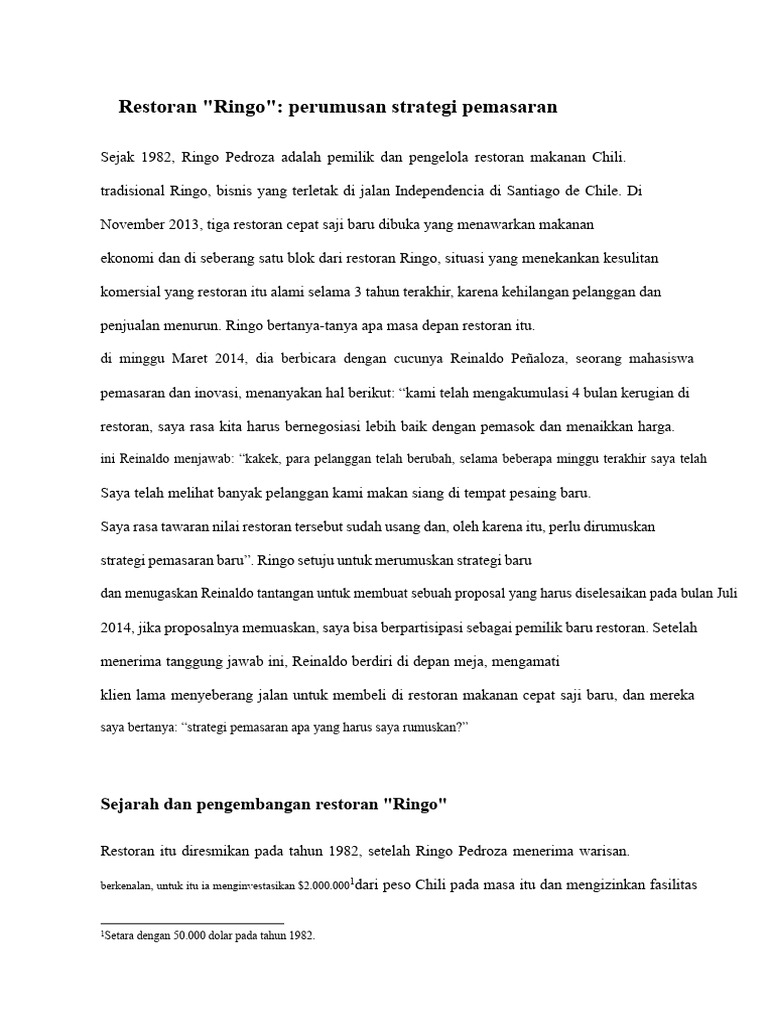 Contoh Restoran Ringo | PDF