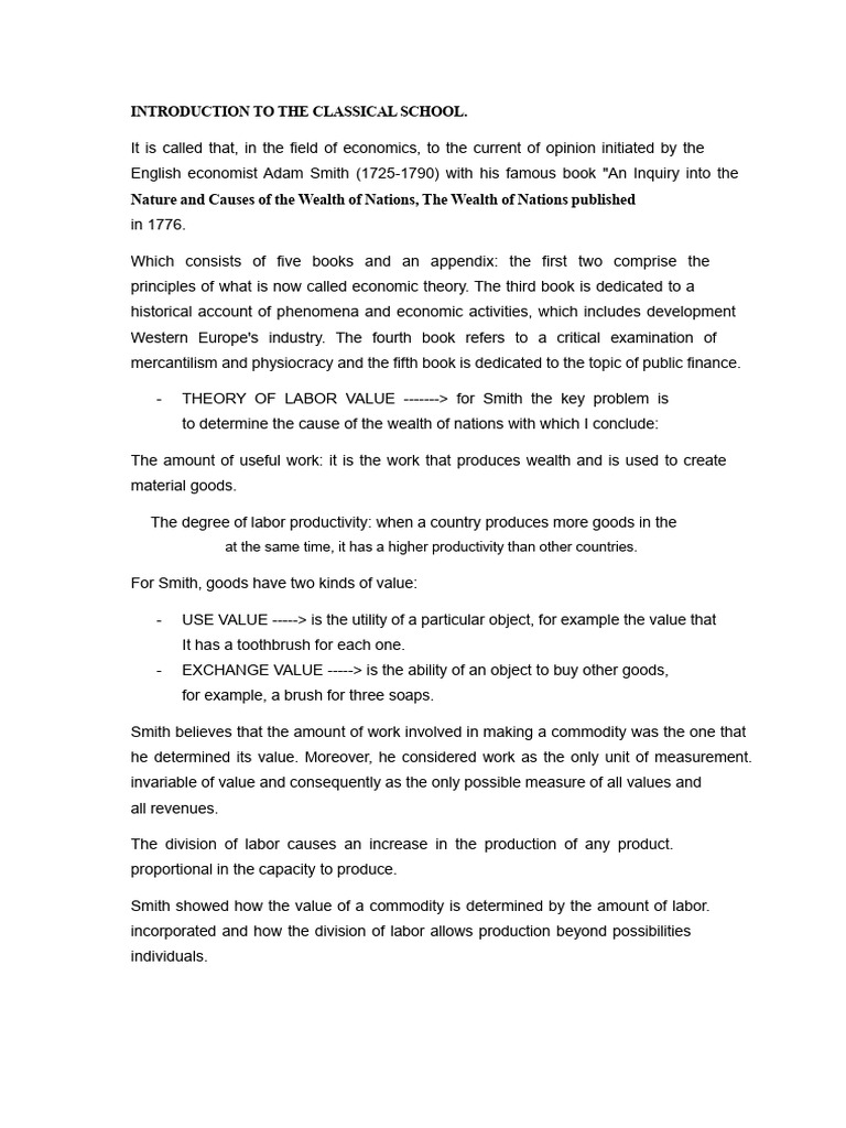 Overview of Classical Economic Theory | PDF | Classical Economics ...