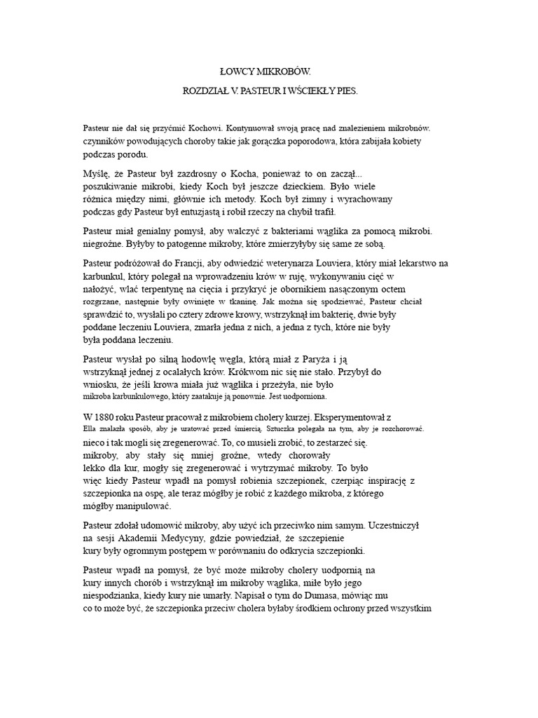 Streszczenie Rozdziału 5. Łowcy Mikrobi. | PDF