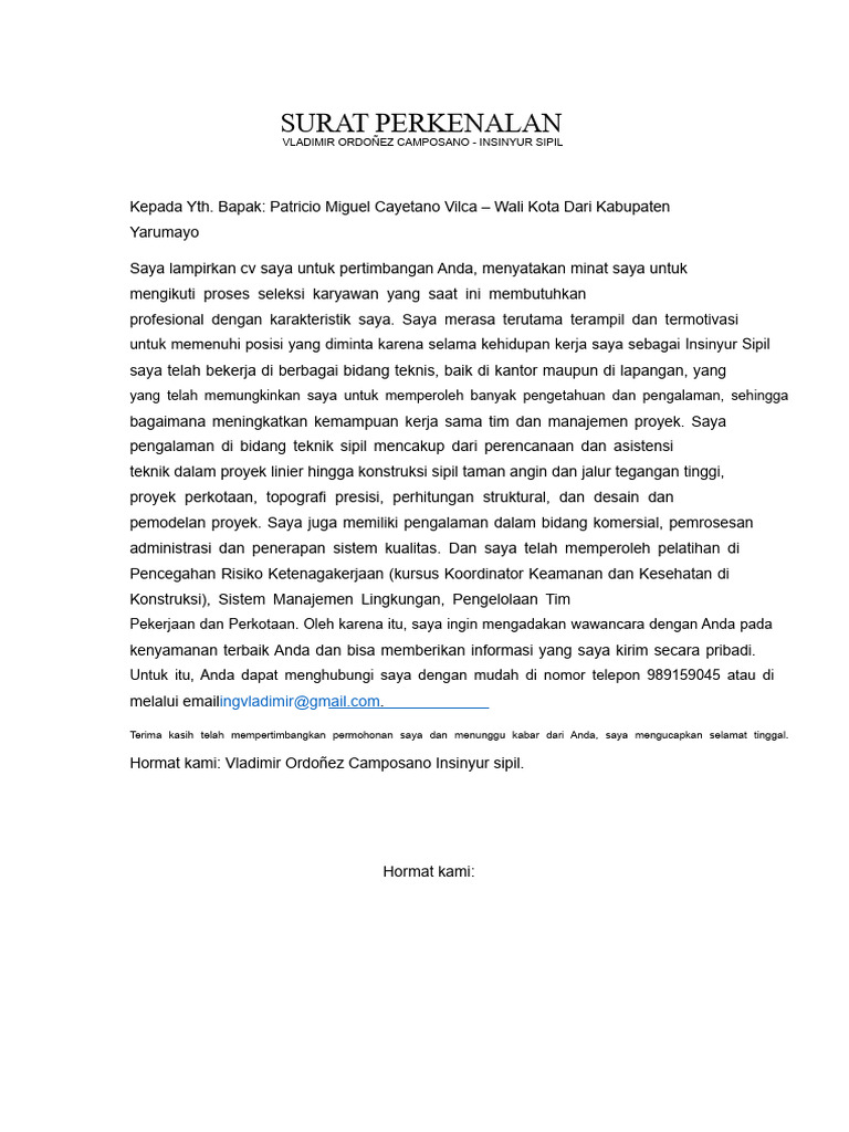 01 SURAT PERKENALAN DARI SUPERVISOR.docx | PDF