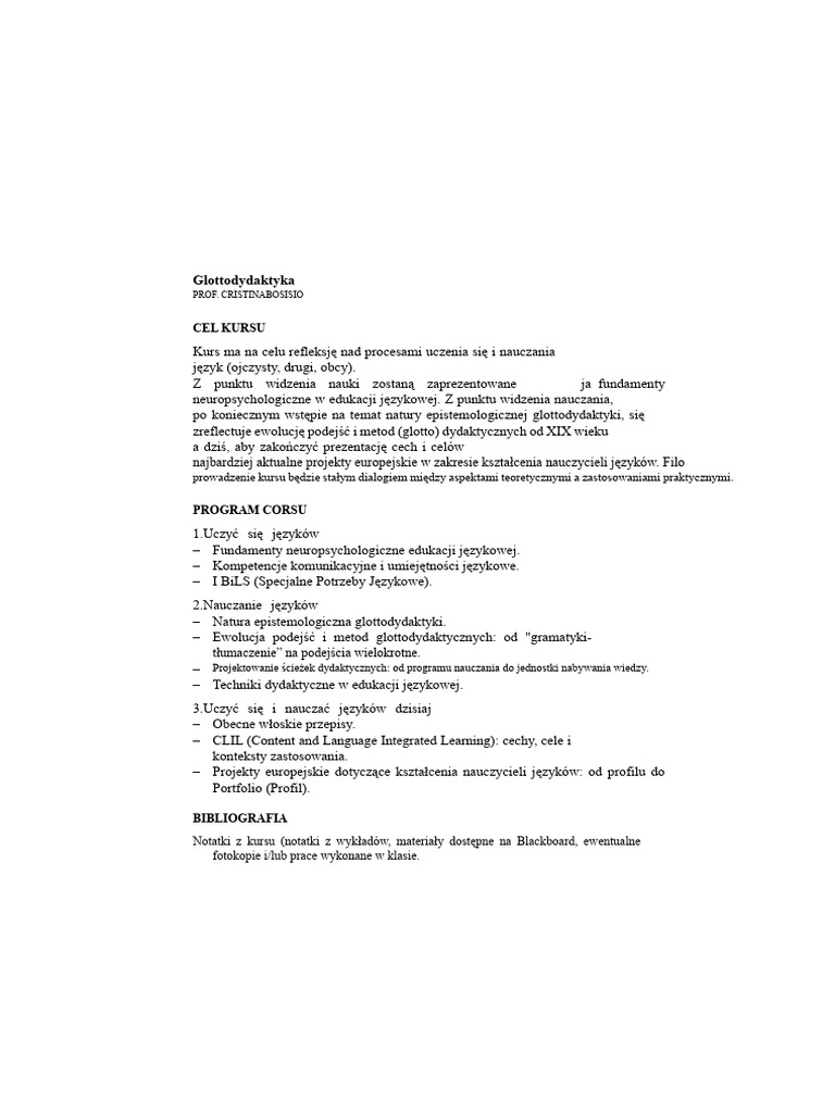 Glottodydaktyka Bosisio | PDF